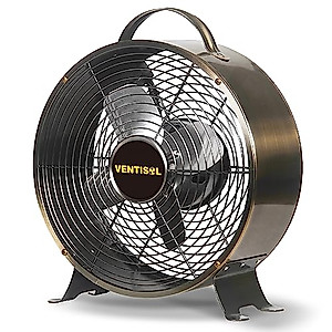 VENTISOL 10 Inch Retro Portable Table Fan, Metal Decorative Drum Fan,Quiet 2 Speeds for Home,Bedroom,Office, Dorm Rooms, c