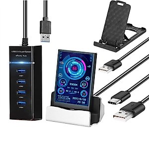 Computer Temp Monitor, 5Inch IPS Full Viewing Angle USB Temperature Display Screen for PC Computer Case Secondary Screen, PC CPU GPU Data Monitor