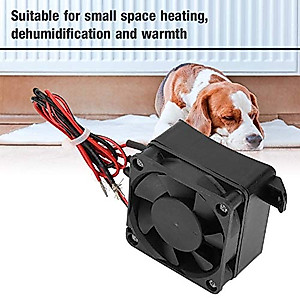 Walfront PTC Car Fan Air Heater 12V/250W Thermistor Element Heating Mini Air Heated Constant Temperature with Fan Interior Heating(12V/250W)