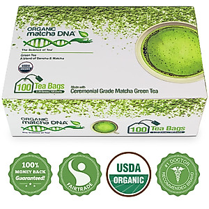 Matcha Teabags MatchaDNA Certified Organic Matcha Green Tea by MATCHA DNA - 100 Teabags