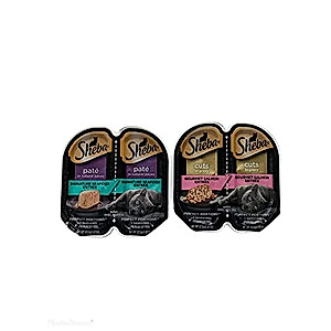 Sheba Perfect Portions Pate Wet Cat Food Cuts in Gravy Variety Pack All Flavors, Beef, Chicken, Salmon, Turkey, Tuna, White Fish, Multipack (24 Servings) with Lara's Booklet Bundle