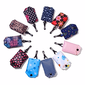 Kaxich Foldable Reusable Grocery Shopping Tote Bags, 6 Pack Eco-friendly Travel Recycle Shopping Bags Folding to fits in Pocket, Waterproof and Machine Washable