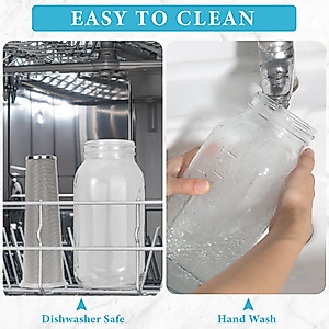 Enrimyee Cold Brew Coffee Maker, Mason Jar Pitcher, Heavy Duty Soda Lime Glass w/Stainless Steel Mesh Filter & Flip Cap Lid for Iced Coffee, Ice Lemonade, Fruit Drinks, Sun Tea - 64 oz