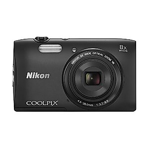 Nikon COOLPIX S3600 20.1 MP Digital Camera with 8x Zoom NIKKOR Lens and 720p HD Video (Black) (Discontinued by Manufacturer)