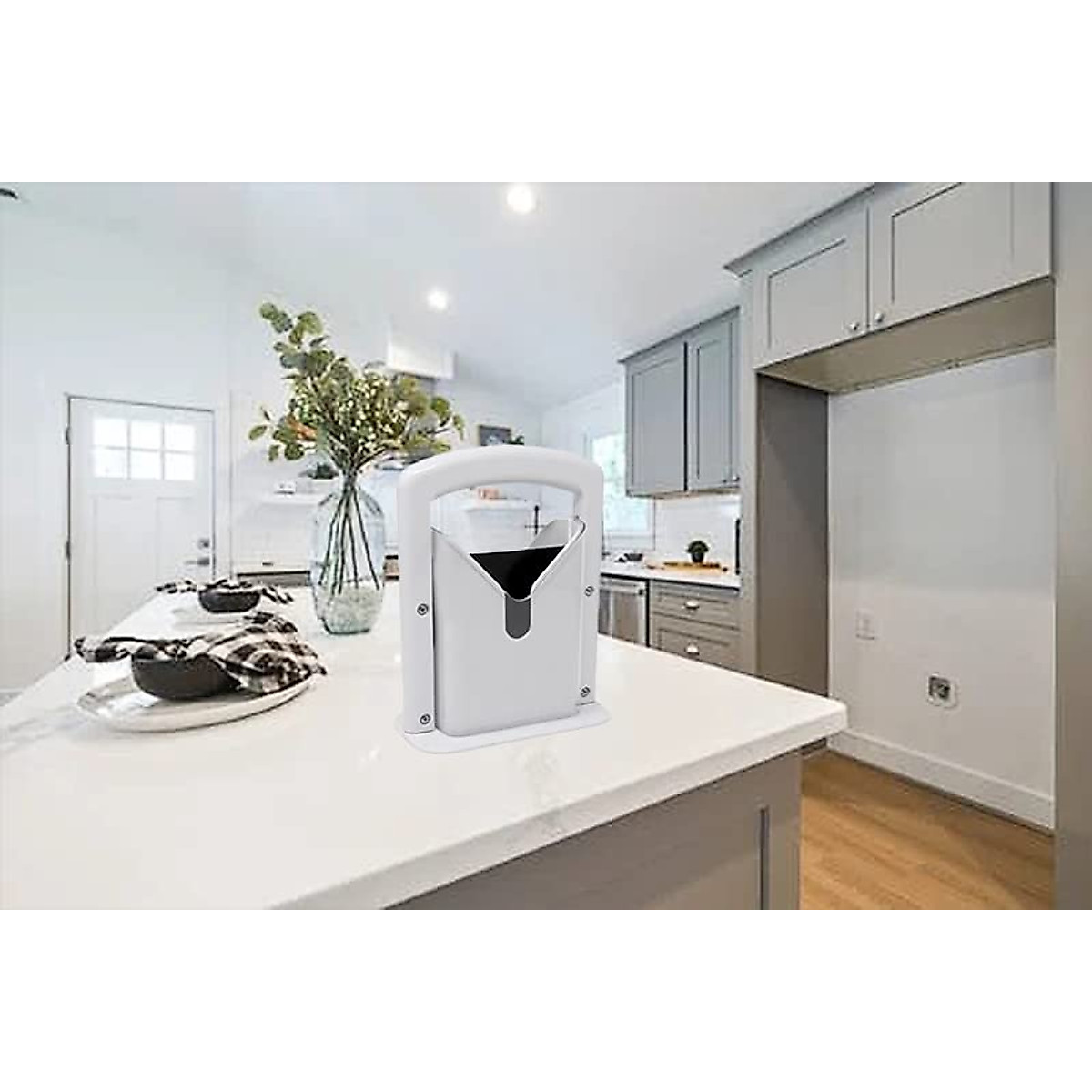 CZBCQ Bagel Slicer, Bagel Cutter,Home Bread Slicer with Cutlery, Kitchen Bread Slicing Gadget, Stainless Steel, White, 17.5x9.5x22.5cm