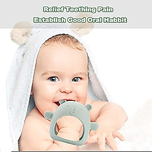 Teething Toys for Babies 3+ Months, AEOLZ Infants Anti-Drop Silicone Baby Mitten Teether Toy for Soothing Sore Gums, Baby Teething Relief Sucking Needs Chew Toy, BPA Free