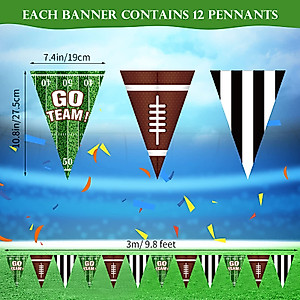 5 Pieces Football Pennant Banner Football Triangle Flags Banner Decoration Game Day Pennant Bunting Banner Football Theme Party Supplies for Sports Clubs Party Celebration Decoration