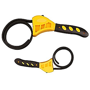 Trepot 2 pcs Universal Rubber Strap Wrench,oil Filter Adjustable Wrench set,Jar Opener Pipe Multifunctional Wrench Tools for mechanics Plumber.
