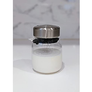 J&M DESIGN Sugar Bowl With Lid And Spoon Creamer & Dispenser Bowls Set For Kitchen Countertop Coffee Bar Accessories Containers Glass Milk Carton 7oz Holder Sugar Container Jar Stainless Steel Lid