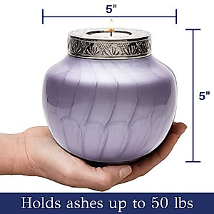 FOVERE – Small Urns for Human Ashes – Purple Ashes Keepsake Urn – 100% Handmade Decorative Urns for Males and Females. Pet Urn for Dogs Ashes and Cats.