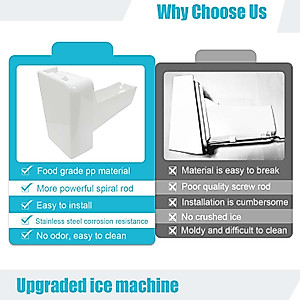 Upgraded DA97-14474C Refrigerator Ice Bucket, Suitable for Samsung Ice Maker Replacement Ice Bucket Container Parts DA97-14474A Ice Tray Assembly, RF28HMEDBSR RF263TEAESR Refrigerator Ice Maker