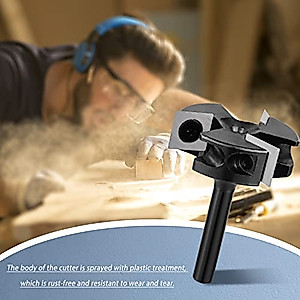 Virego CNC Spoilboard Surfacing Router Bit, 1/4" Shank 1-1/2" Cutting Diameter, Slab Flattening Router Bit Planing Bit, 3 Extra Replaceable Blades, Carbide, Black