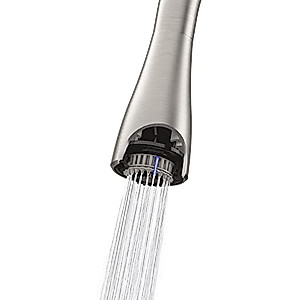 Moen 87014SRS Essie Pull-Down Sprayer Kitchen Faucet in Spot Resist Stainless with Soap Dispenser, Spot Resist Stainless