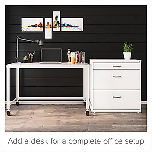 Hirsh Industries Space Solutions 30" W Metal 3 Drawer Home Office File Cabinet White