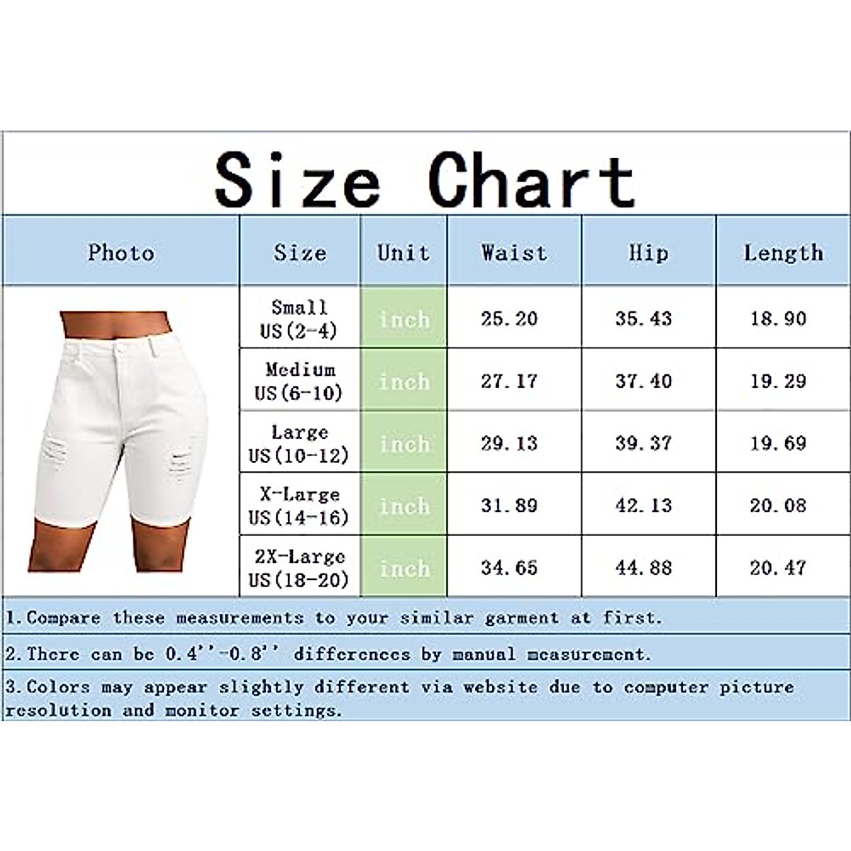 Jdkmera Women's Ripped Denim Shorts High Waisted Folded Hem Summer Casual Stretchy Short Jeans