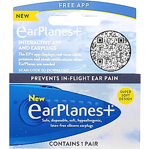 Original Adult EarPlanes by Cirrus Healthcare Earplugs Airplane Travel Ear Protection Bonus Pack (3 Pair)