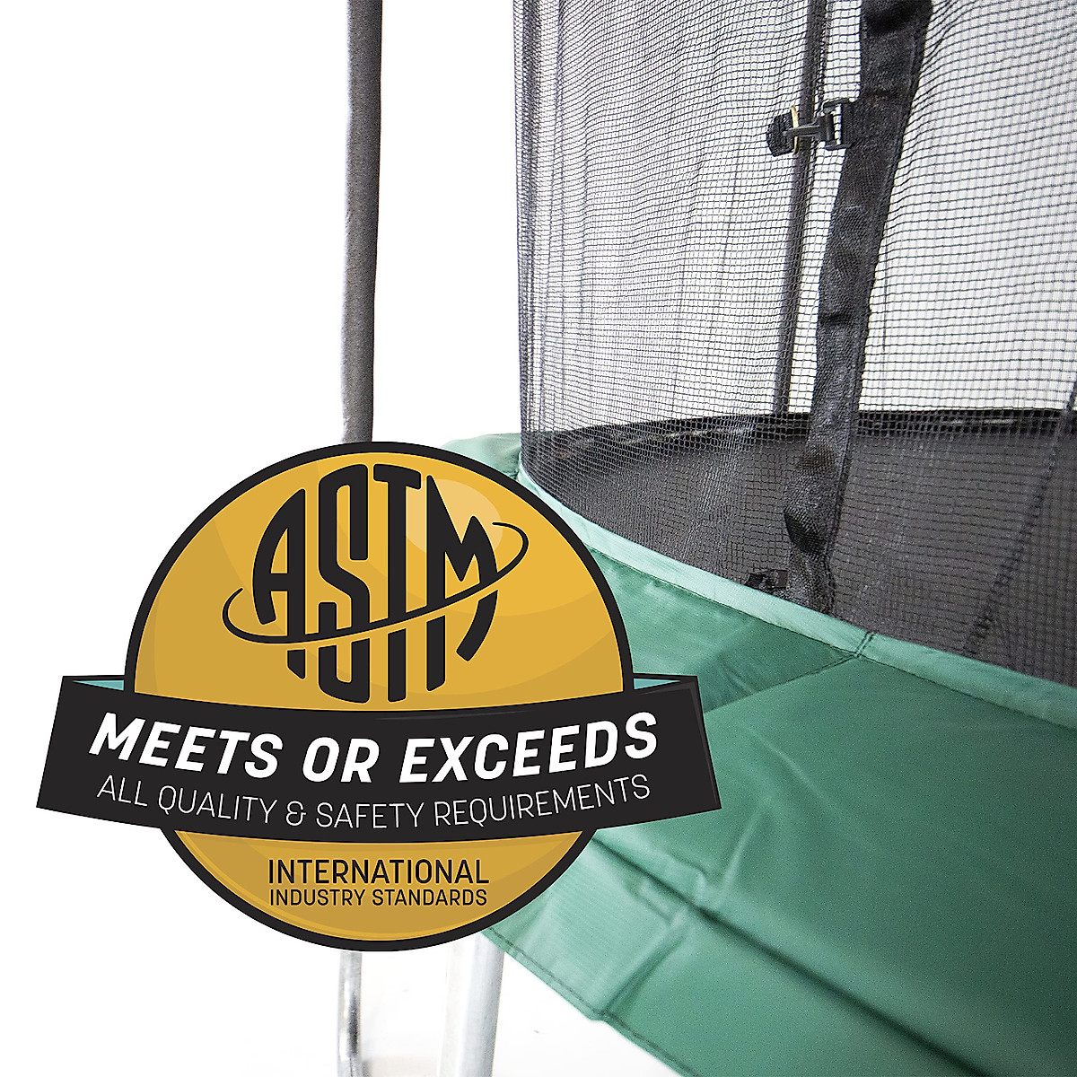 SKYWALKER TRAMPOLINES 10 FT Round, Outdoor Trampoline for Kids with Enclosure Net Basketball Hoop, Spring Pad Cover, ASTM Approval, 700 LBS Weight Capacity