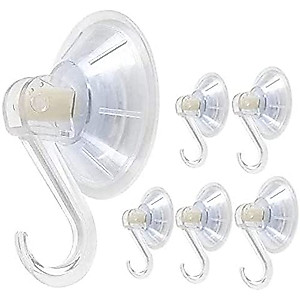 1st Choice Clear Plastic Suction Cup Hook, oobest 6 Pack Ultra Heavy Duty Hooks Strong Power Lock Hooks Vacuum Traceless Hooks Smooth Waterproof Oil-Proof Wall Shower Kitchen Window Bathroom Holder