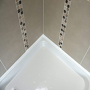 78inch Shower Threshold Water Dam Barrier Shower Door Bottom Seal Strip, Silicone Rubber Kitchen Sink Splash Guard, Corner Dam Water Retaining Strip for Countertop, Shower, Bathroom (Transparent)