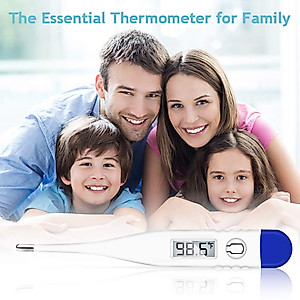 Thermometer for Fever, Quick Reading Digital Waterproof Oral Thermometer with Fever Indicator and Memory Recall, Best Accurate Rectum Armpit Reading Thermometer for Baby Kids and Adults