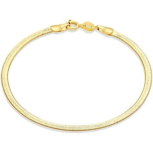 Amazon Essentials 14K Gold Plated Herringbone Chain Bracelet 7.5", Yellow Gold