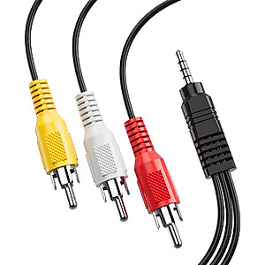 SNLLMZI Av Cable,Camcorder Av Cable, 3.5mm to RCA Camcorder Handycam AV Audio Video Output Cable for TV,Camcorder,Smartphones,MP3, Tablets,Speakers,Home Theater - 5ft
