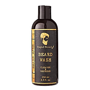 Beard Shampoo and Beard Conditioner Wash & Growth kit for Men Care - Softener & Moisturizer for Hydrating, Cleansing and Refreshing Beard and Mustache Facial Hair Gift Set (250ml / 8.5 fl oz)