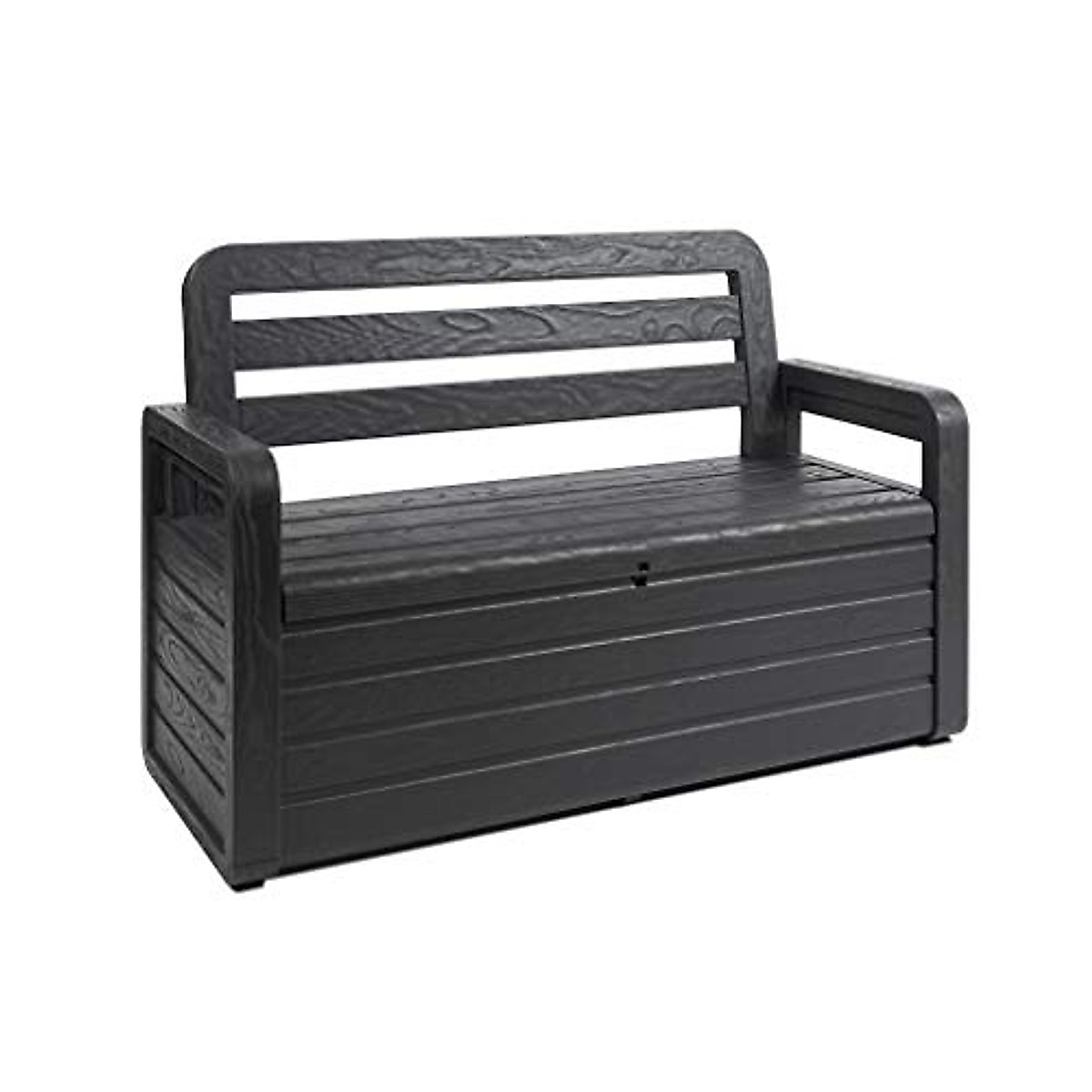 TOOMAX Foreverspring Chest with 2 Person Seat 270L, Wood Effect Plastic, Dim. cm 132,5x58x89, Art. 599, Anthracite