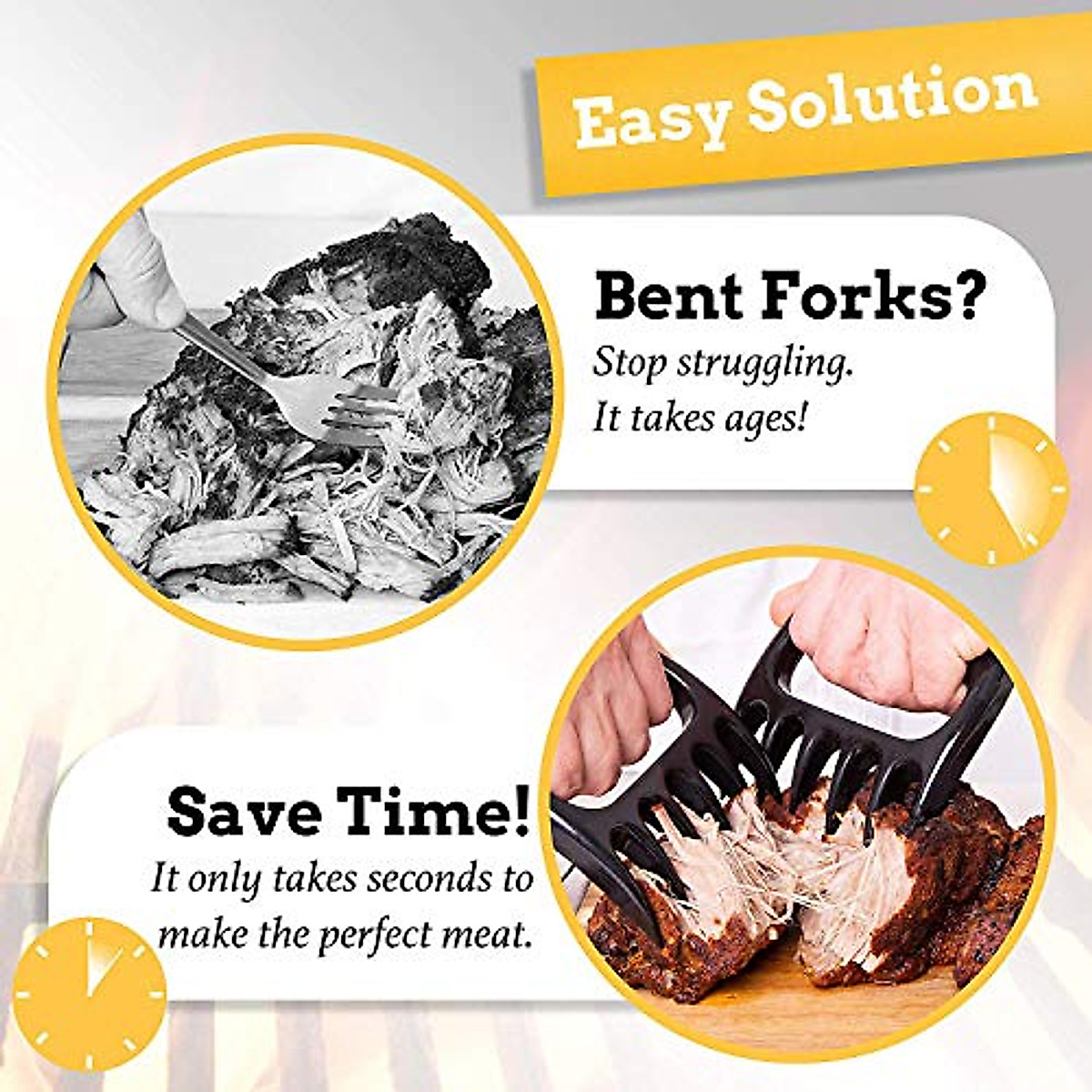 2-Pack Meat Claw, Meat Claws for Shredding Pulling Handing Serving Pork Turkey Chicken Meat Shredder