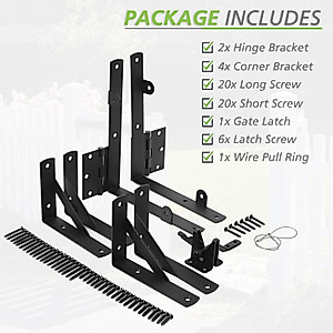 LANMIERT Fence Gate Kit, Anti Sag Gate Kit for Wooden Fence; Heavy Duty Gate Kit with Gate Latch; Gate Hardware for Wooden Gate Fence, Driveway Gates, Shed Doors, Corral Gates, Wood Windows