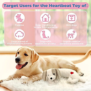 Moropaky Heartbeat Toy Heartbeat Stuffed Animal for Dogs, Heartbeat Puppy Toy for Anxiety Relief Calming Aid, Heartbeat Stuffed Toy for Behavioral Aid Crate Kennel Training, Puppy Essentials White