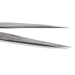 Xiaoyztan 2 Pcs Precision Tweezers Fine-Pointed Tip Metal Tweezers with Protective Sleeves for Crafts Jewelry Watch Clock Electronic Components Beading Repair