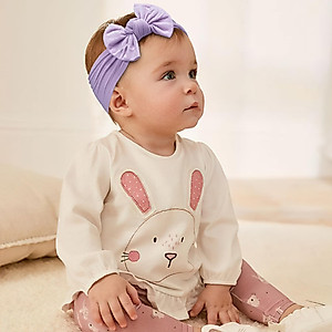 10PCS Baby Nylon Headbands Bowknot Hairbands 5Inch Hair Bows Elastics Hair Accessories for Baby Girls Newborns Toddlers Kids Children