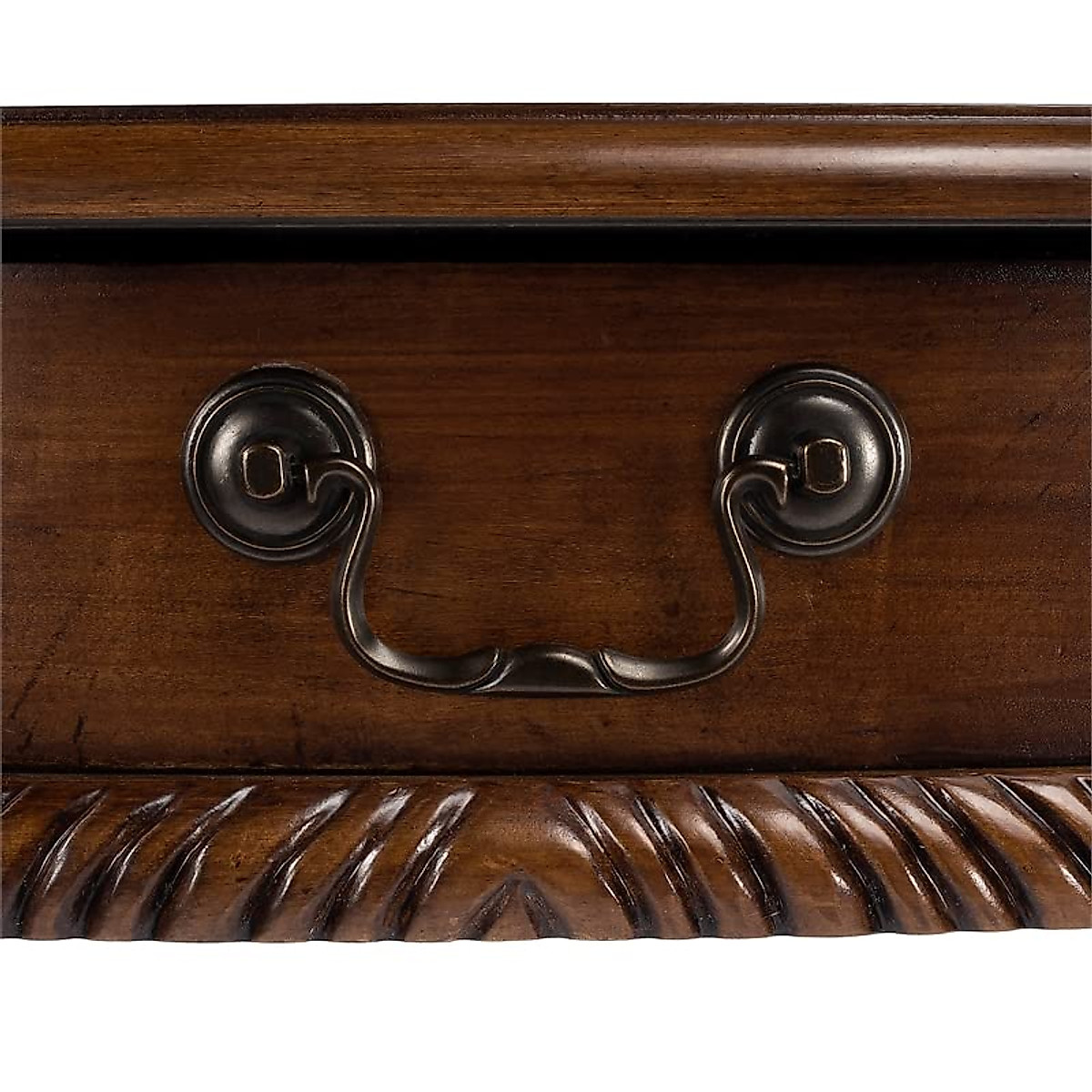 BOWERY HILL Wood Traditional Writing Desk in Vintage Oak Finish