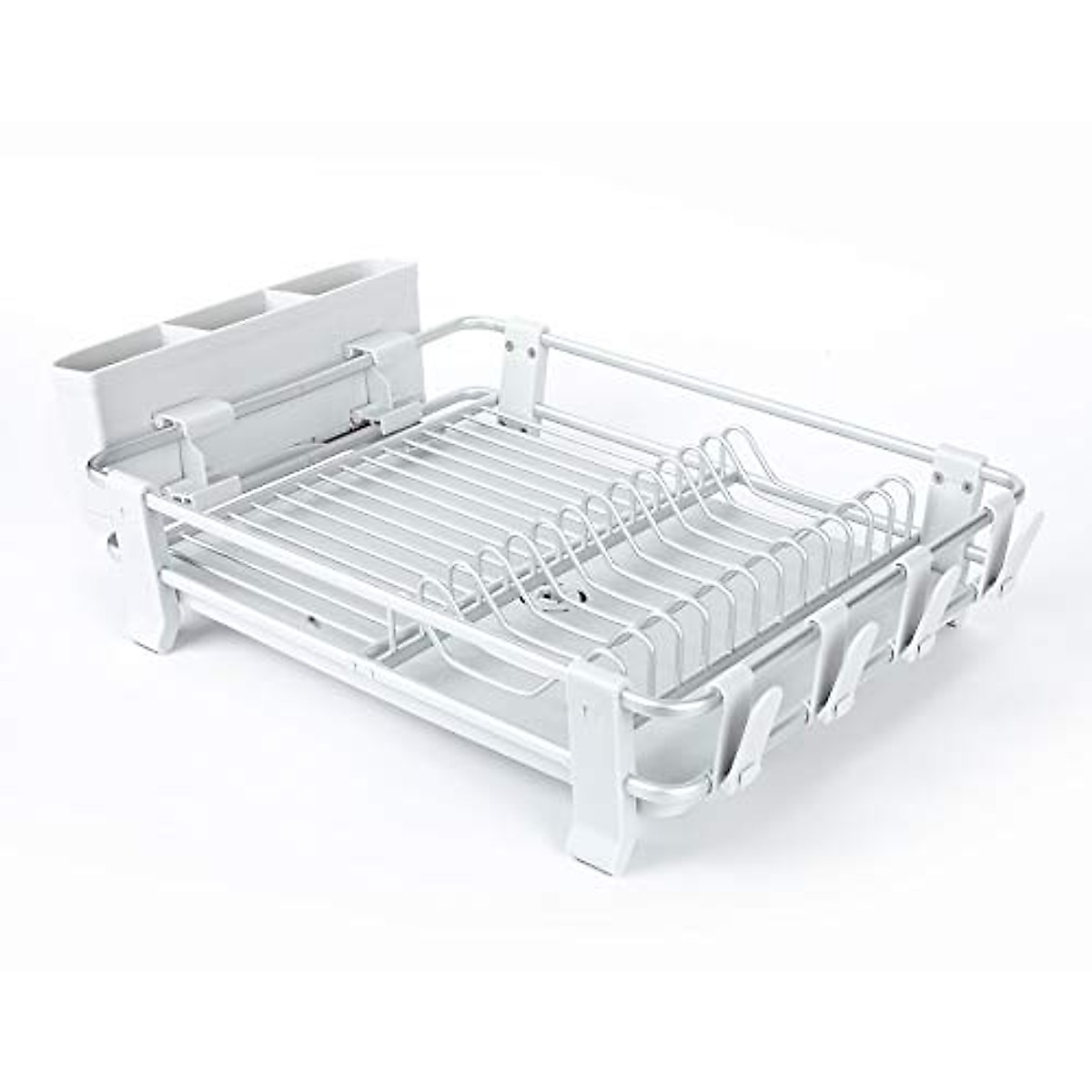 Real Home Innovations Designer Series Milan Single Tier Dish Rack, Extra Large, Satin Aluminum Gray