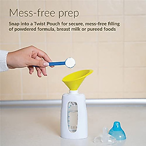 Kiinde Twist Pouch and Foodii System 2-Piece Funnel Set for Breast Milk, Formula, Baby Food, Water, Purees, Solids, Wide Funnel Allows for Mess-Free Pouring and Filling