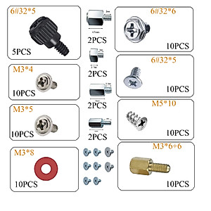 SGTKJSJS PC Computer Screws Kit, M.2 Standoff and Screw for Motherboards, Case, SSD, Fan, Power, Graphics - 91 Pcs