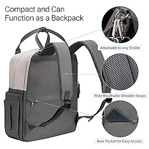 COSYLAND Diaper Bag Backpack Baby Bag for Girls Boy Large Capacity Maternity Nappy Bag Travel Back Pack with Insulated Pocket & Stroller Straps & Laptop Compartment & Anti-theft Pocket for Mom Dad