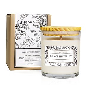 Aronica Lily of The Valley Candles, Soy Wax Candles Scented, Bestfriend Gift House Wax, Scent Candles for Home, Floral Scented Candle Spring, Candles for Woman Home Decor, Gift for Game Winner