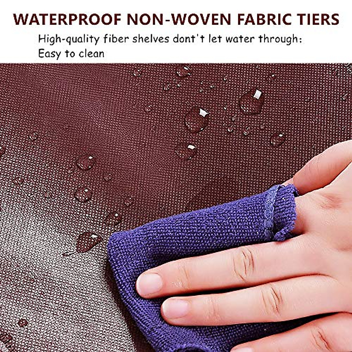 WEI WEI GLOBAL 10 Tiers Shoe Rack, 50 Pairs Non-Woven Fabric Shoe Storage Organizer, Shoe Tower Organizer Cabinet, Space Saving Shelf Closet (Black)