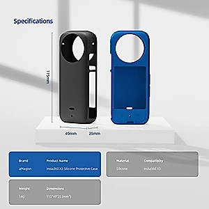 MoriEnzi for Insta360 X3 Body Silicone Cover 360X3 Protection Protective Accessories Body case Black