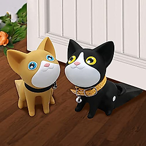 Door Stopper Decoration,Cute Cat Door Stop,Security Door Stopper Wedge 2 Piece