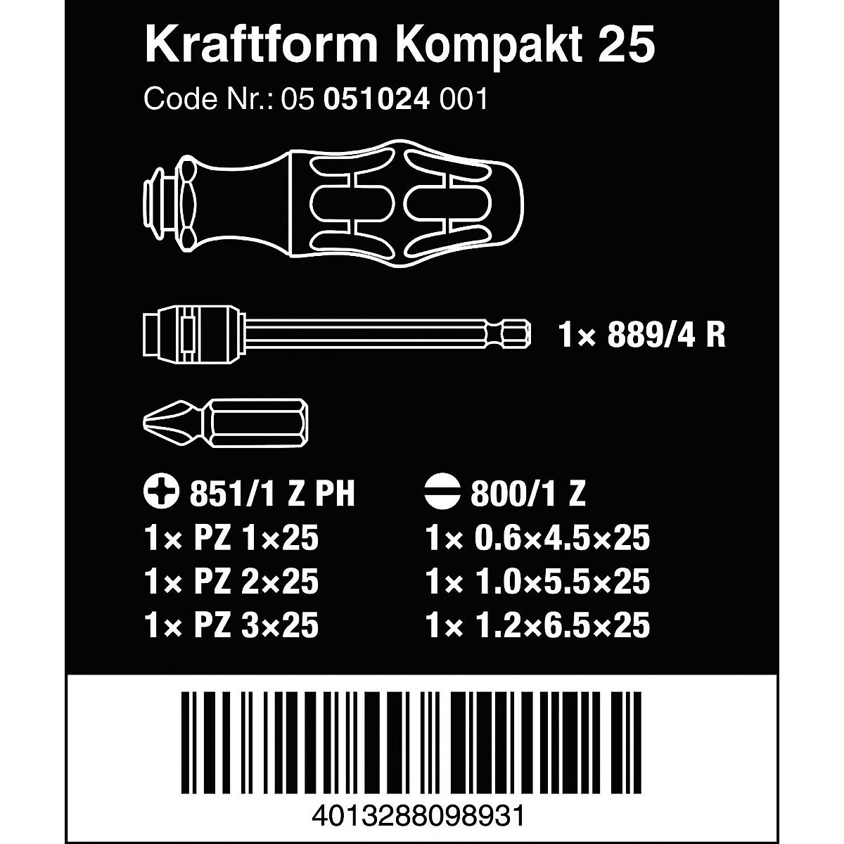 Wera Tool-Check Plus Bit Ratchet Set with Sockets + Kraftform Kompakt 25 Pouch Set