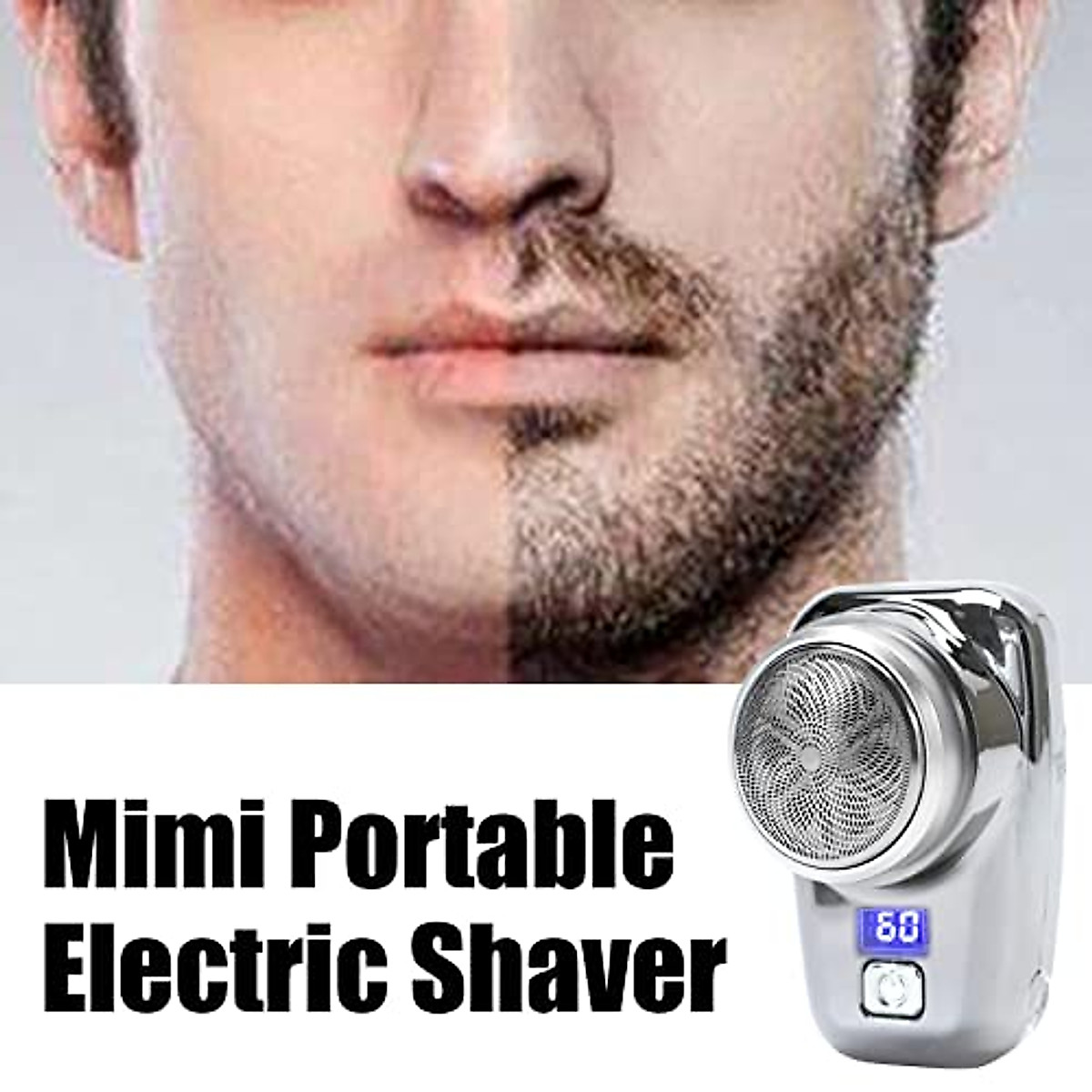 2023 Mini-Shave Portable Foil Shaver- Electric Razor for Men，Pocket Size Washable Razor USB Rechargeable Electric Shaver，Easy to Use Suitable for Boyfriend, Father, Father-in-Law, Travel Suit (Blue)