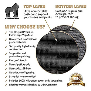 Gorilla Mats Premium Large Yoga Mat – 7' x 5' x 8mm Extra Thick & Ultra Comfortable, Non-Toxic, Non-Slip Barefoot Exercise Mat – Works Great on Any Floor for Stretching, Cardio or Home Workouts