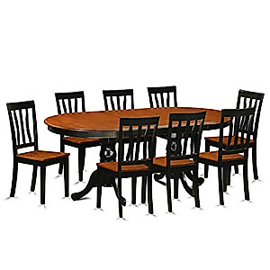 East West Furniture PLAN9-BCH-W, 9-Piece Sets
