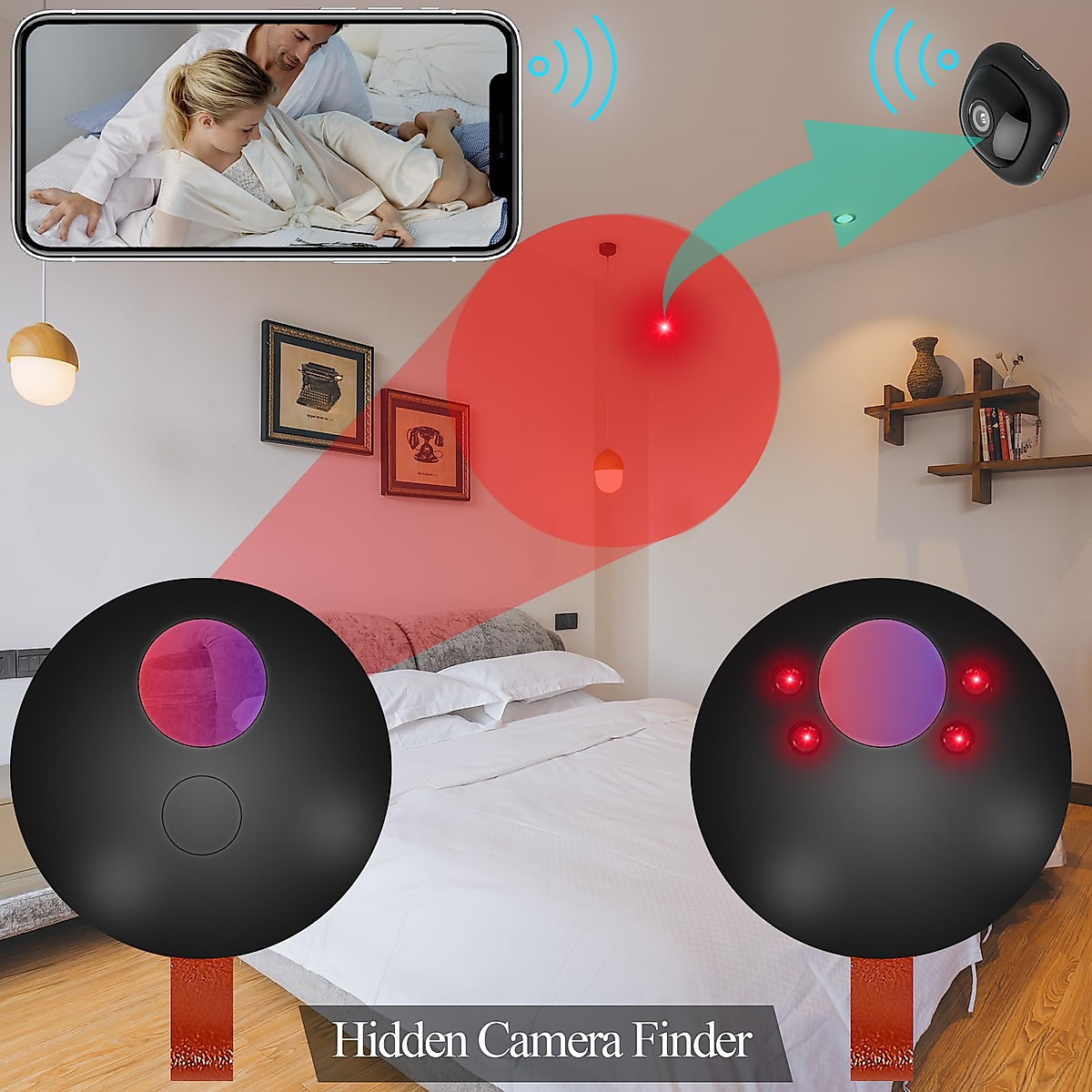 KAXYUYA Hidden Camera Detectors, Bug Listening Devices Scanner Professional Multi-Function Safeguard Your Travel, Protect Your Privacy in All aspects for Hotels, Travels, Cars, Offices