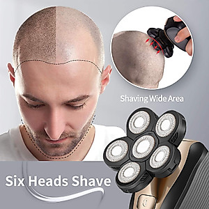 SAILHOME Electric Razor for Men- Upgrade 5 in 1 Shavers Bald Head Shaver Grooming Kit- Multifunctional Shavers- Wet & Dry Razor- Cordless Waterproof Beard Trimmer- USB Rechargeable (Big), Gray