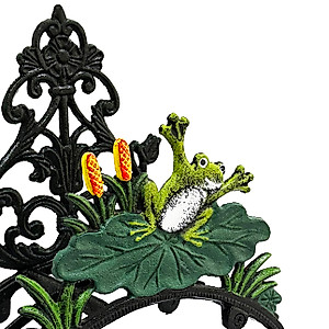 Wall Mounted Garden Hose Holder - Heavy Duty Cast Iron Water Hose Holder for Indoor Outdoor, Garden & Yard Decoration Water Pipe Hanger, Metal Sturdy Hose Rack Reel Storage Butler (Frog)