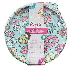 COOK WITH COLOR 20 Piece Round Plastic food containers. 10 Lids & 10 containers ROUND (DONUTS)